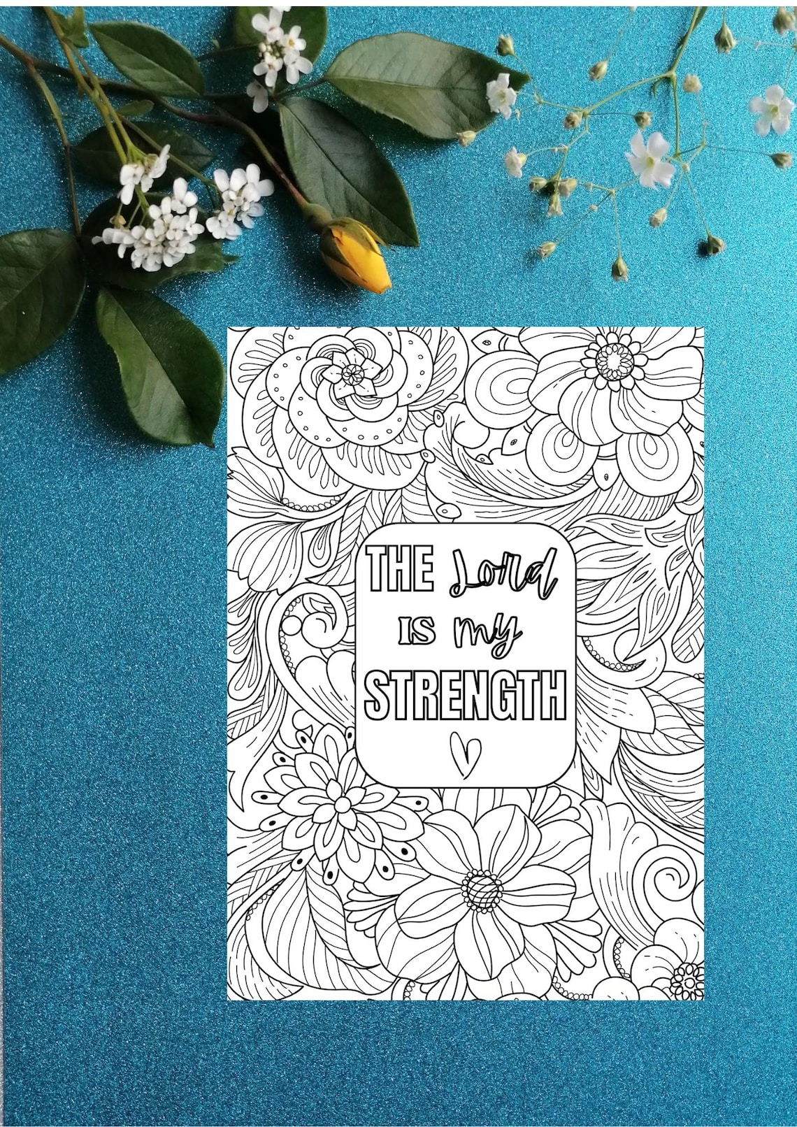 The Lord is My Strength Colouring- Christian Coloring Page – Digital ...
