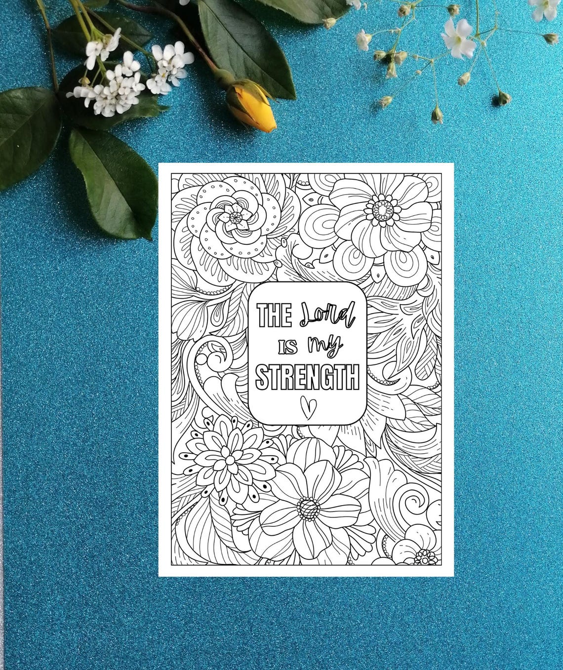 The Lord is My Strength Colouring- Christian Bible Colouring in ...