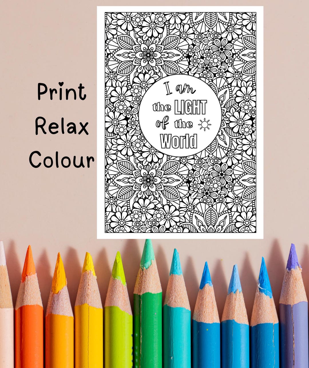 I Am the Light of the World Colouring Page- Christian Bible Colouring ...