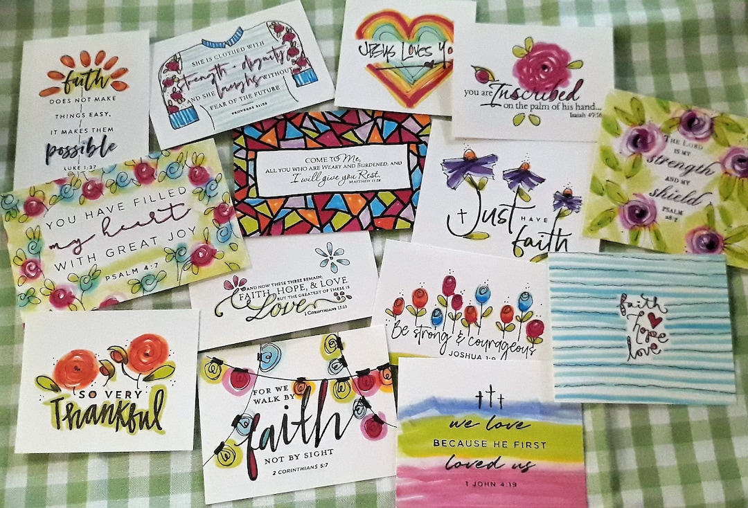 Set of 15 Scripture Inserts, Faith Inserts, Handmade, Teacher Gift ...