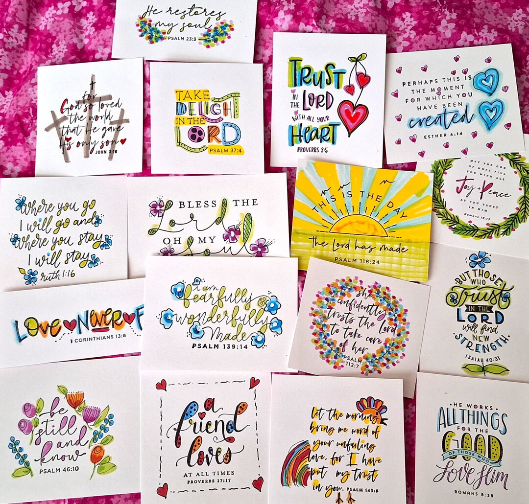 NEW - 17 Scripture Notes Inserts, Same Scriptures - New Designs! Lunch ...