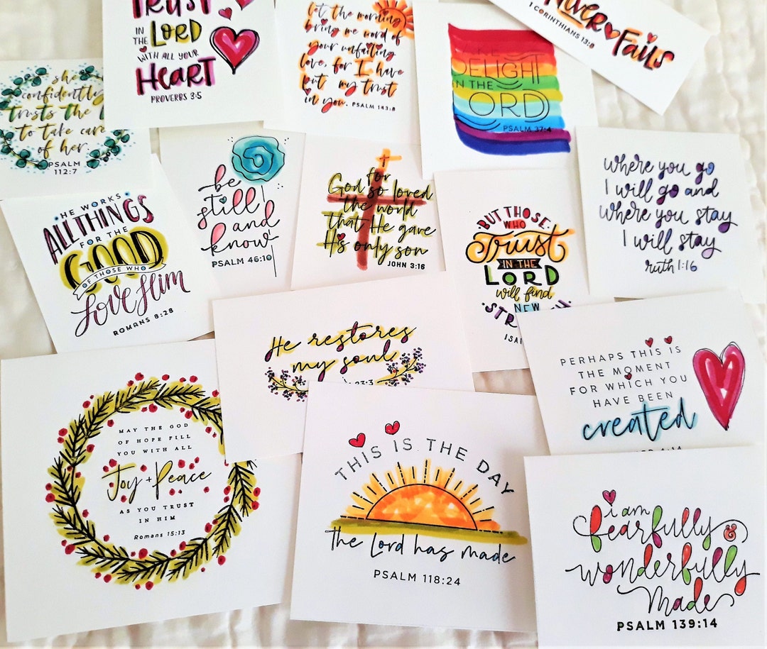 Set of 17, Scripture Cards, Scripture Inserts, Lunch Box Notes ...