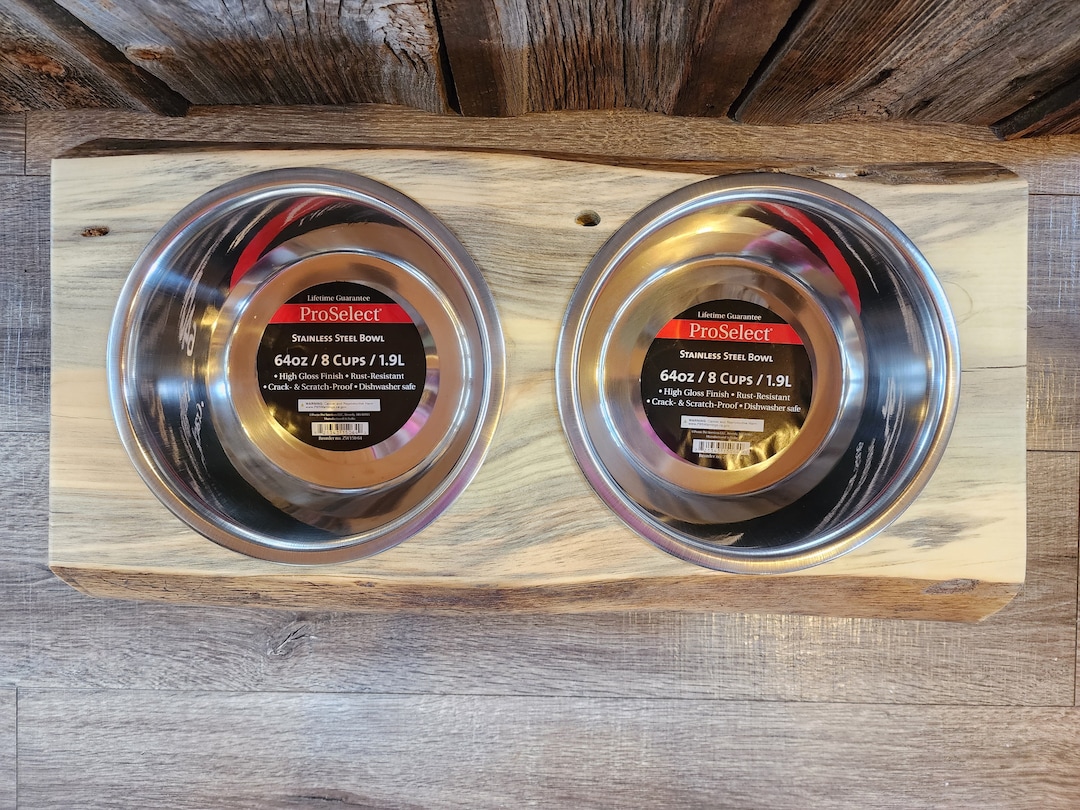 Live Edge Dog Bowl Stand - Medium - Etsy