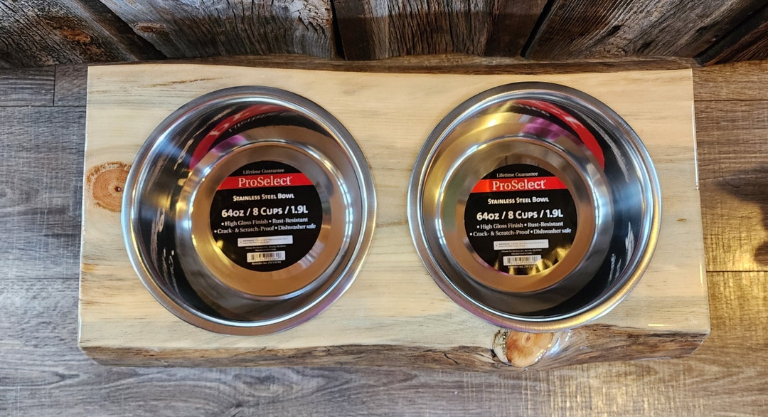 Live Edge Dog Bowl Stand - Medium - Etsy