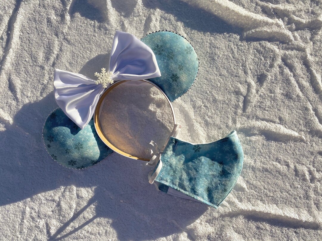 Christmas Snowflake inspiró Disney Ears y Matching Mask - Etsy España