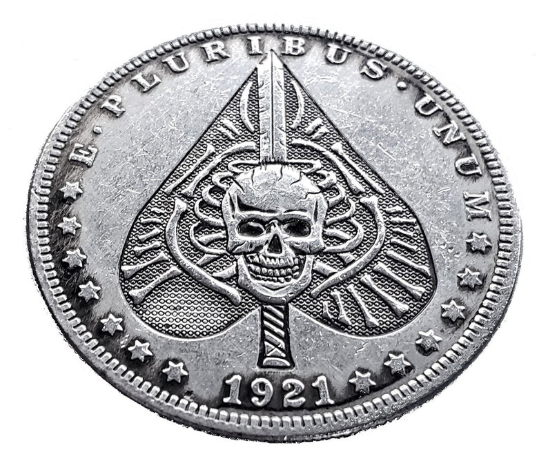 HOBO NICKEL Hobo Coin Ace of Spades Skull Collectible Novelty | Etsy