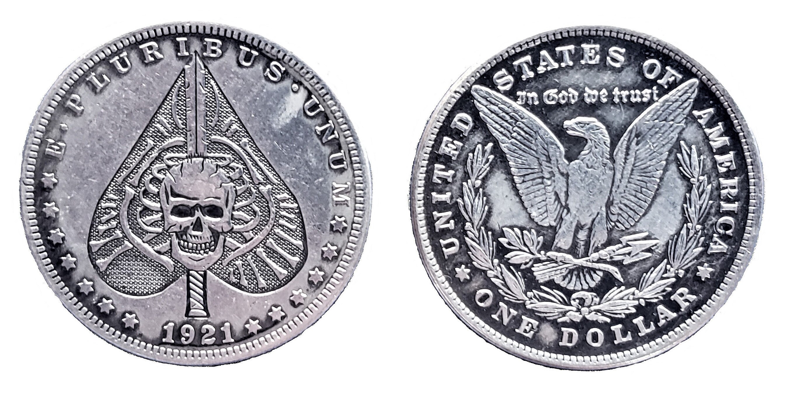 HOBO NICKEL Hobo Coin Ace of Spades Skull Collectible Novelty | Etsy