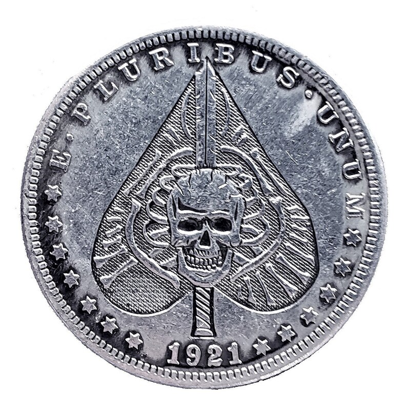 HOBO NICKEL Hobo Coin Ace of Spades Skull Collectible Novelty | Etsy