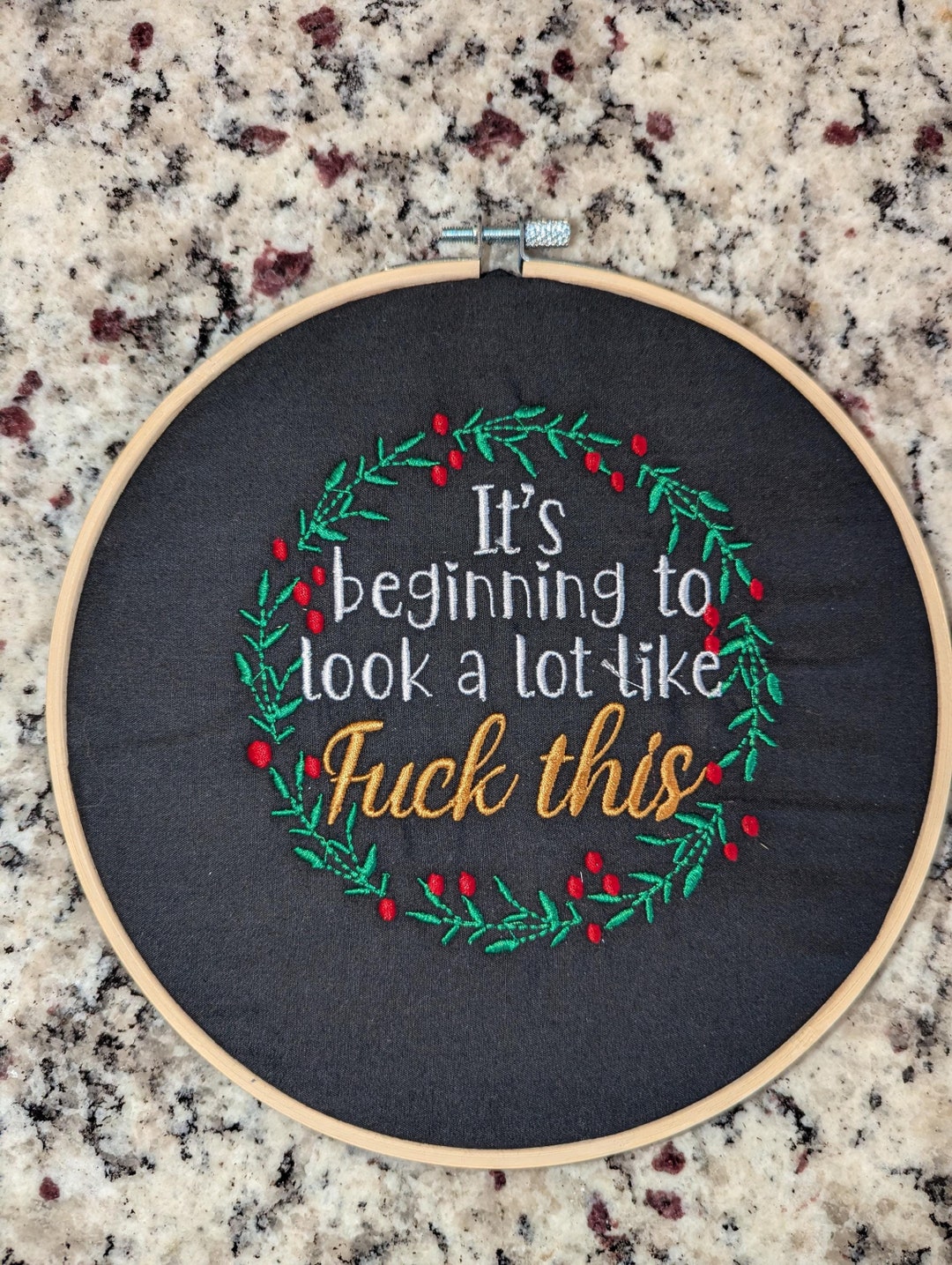 Beginning to Look Like F This Embroidered Wall Hanger - Etsy