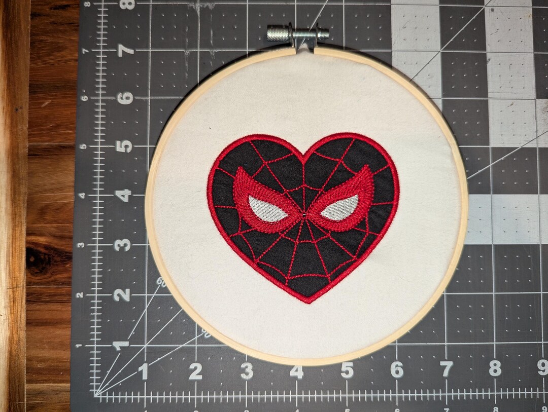Spider Man Miles Heart Embroidered Wall Hanging - Etsy