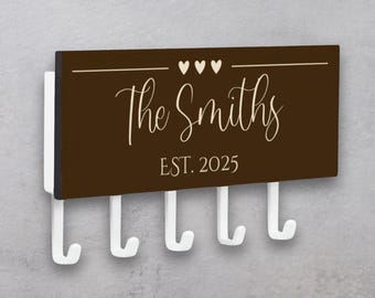Personalized Key Holder for Wall, Custom Wedding Gift - Etsy
