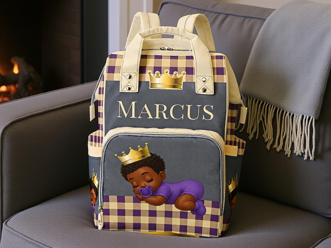 African American Boy Diaper Bag Custom Baby Shower Gift Diaper Backpack ...