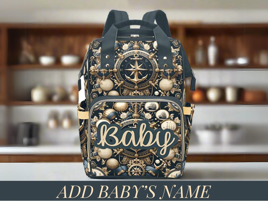 Diaper Bag Nautical Seashells Personalized Boy Diaper Bag Backpack ...