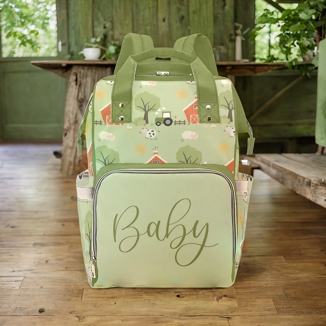 Diaper Bag Backpack Custom Diaper Bag Cute Baby Boy Bag With Tractors ...