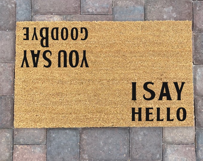 Hello Goodbye Doormat the Beatles Music Inspired Welcome Mat Beatles ...