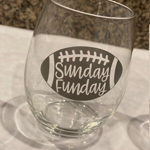 Football Stemless Wine Glass - Holiday - Party - Super Bowl Decoration ...