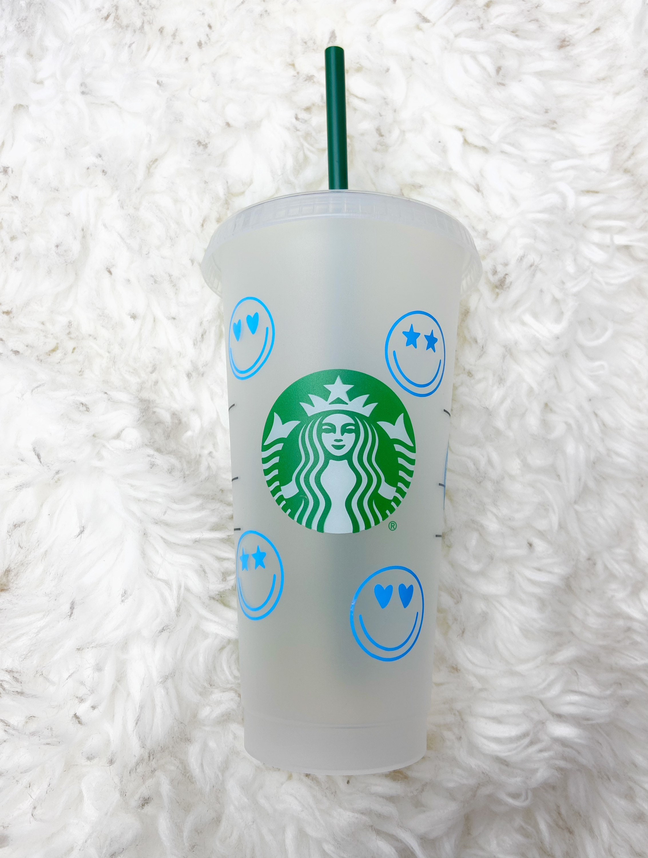 Heart Eye Smile Face Starbucks Cup Smile Face Custom - Etsy