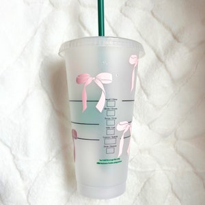 Bow Starbucks Cup, Vanilla Aesthetic, Reusable Starbucks Cup, Ballet ...