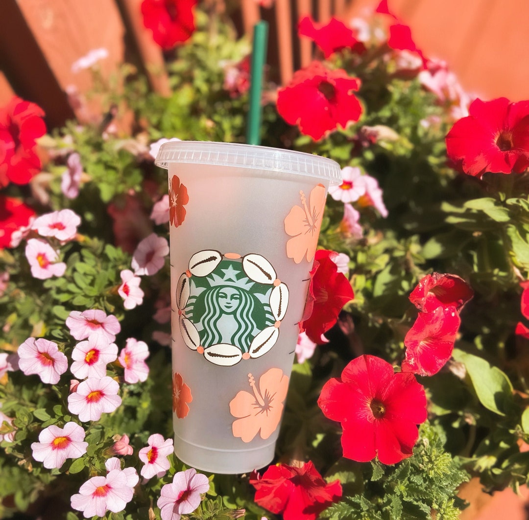 Puka Shell Starbucks Cup, Hawaiian Custom Starbucks Cup, Hibiscus ...