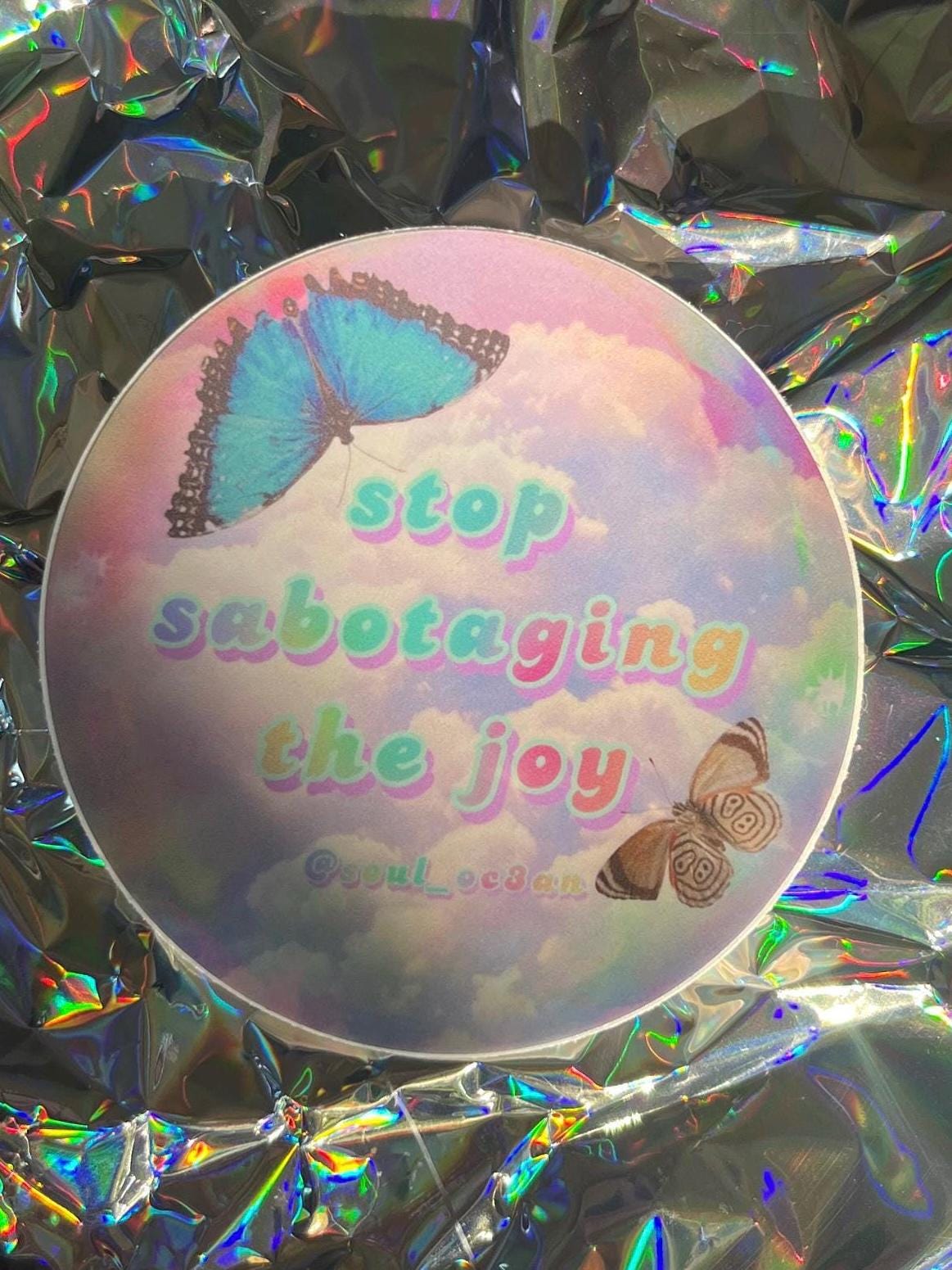 Stop Self Sabotage Sticker Collage & Abstract Art Unique Sticker High ...