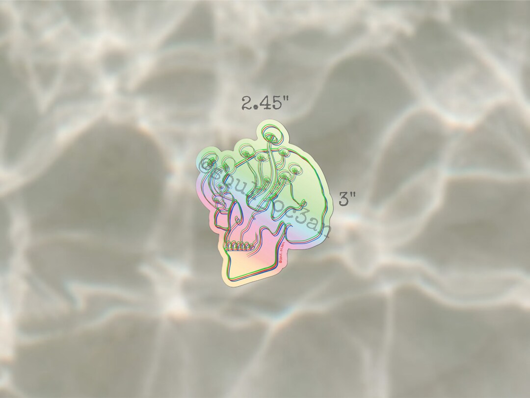 Mush Love Sticker Holographic Sticker Skull Mushroom Sticker Fairy Core ...