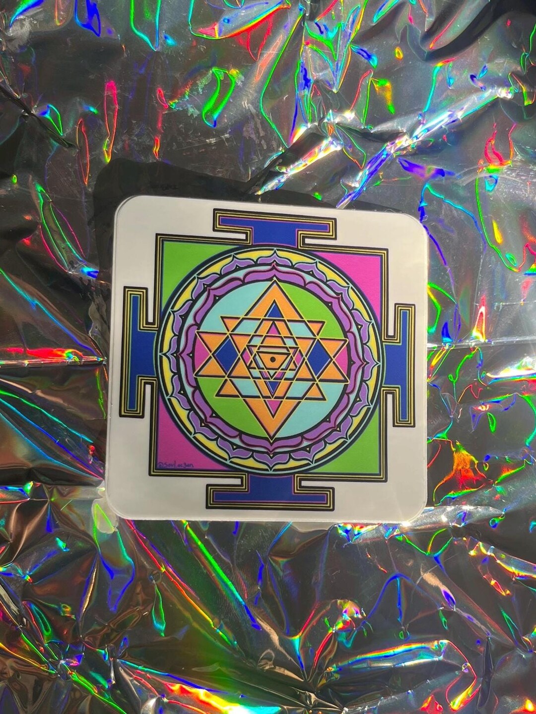 Sri Yantra Sticker: Sacred Geometry Vinyl Decal - 3" Square - Etsy
