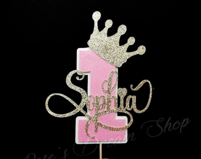 1st Birthday Cake Topper, One Cake Topper, Girls 1st Birthday Topper ...