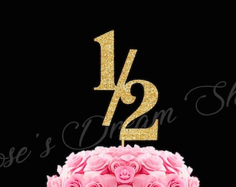 Half Birthday Cake Topper Half Year Cake Topper 1/2 Birthday - Etsy