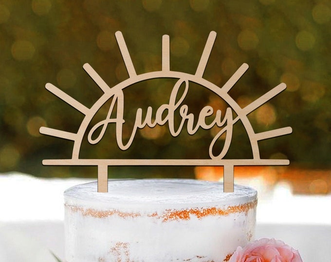 Custom Name Cake Topper Sunshine Cake Topper Baby Shower Themes Neutral ...