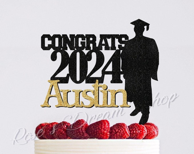 Class of 2024 Graduation Cake Topper, Personalized Cake Topper Congrats ...
