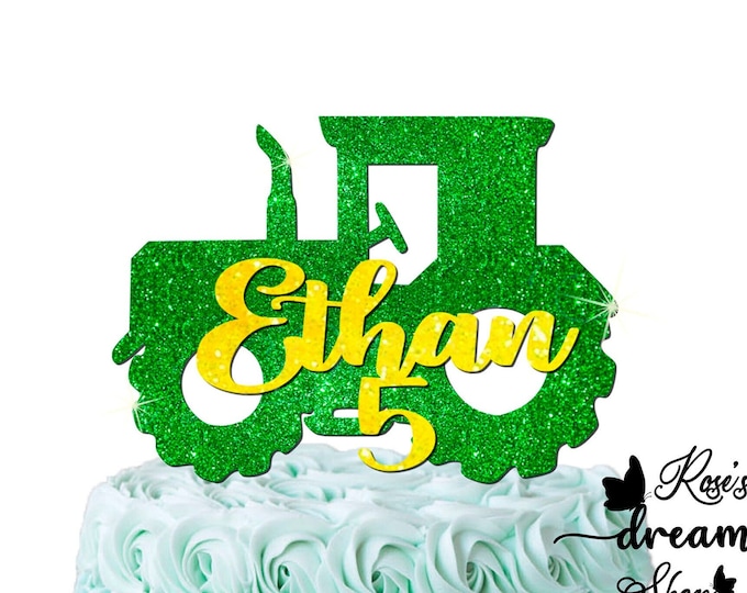Tractor Cake Topper, Tractor Birthday Cake Topper, Farm Theme ...
