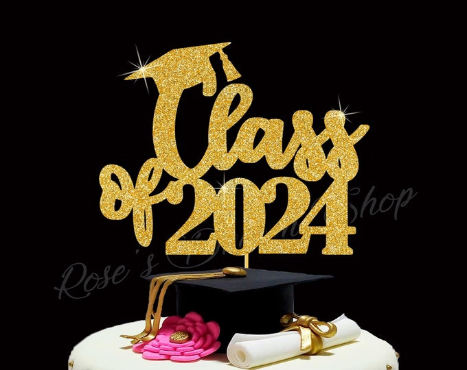 Class of 2024 Cake Topper, Graduation Party Decorations 2024, 2024 ...