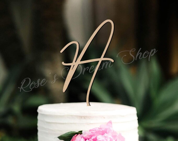 Monogram Wedding Cake Topper, Monogram Cake Topper, Custom Initials ...