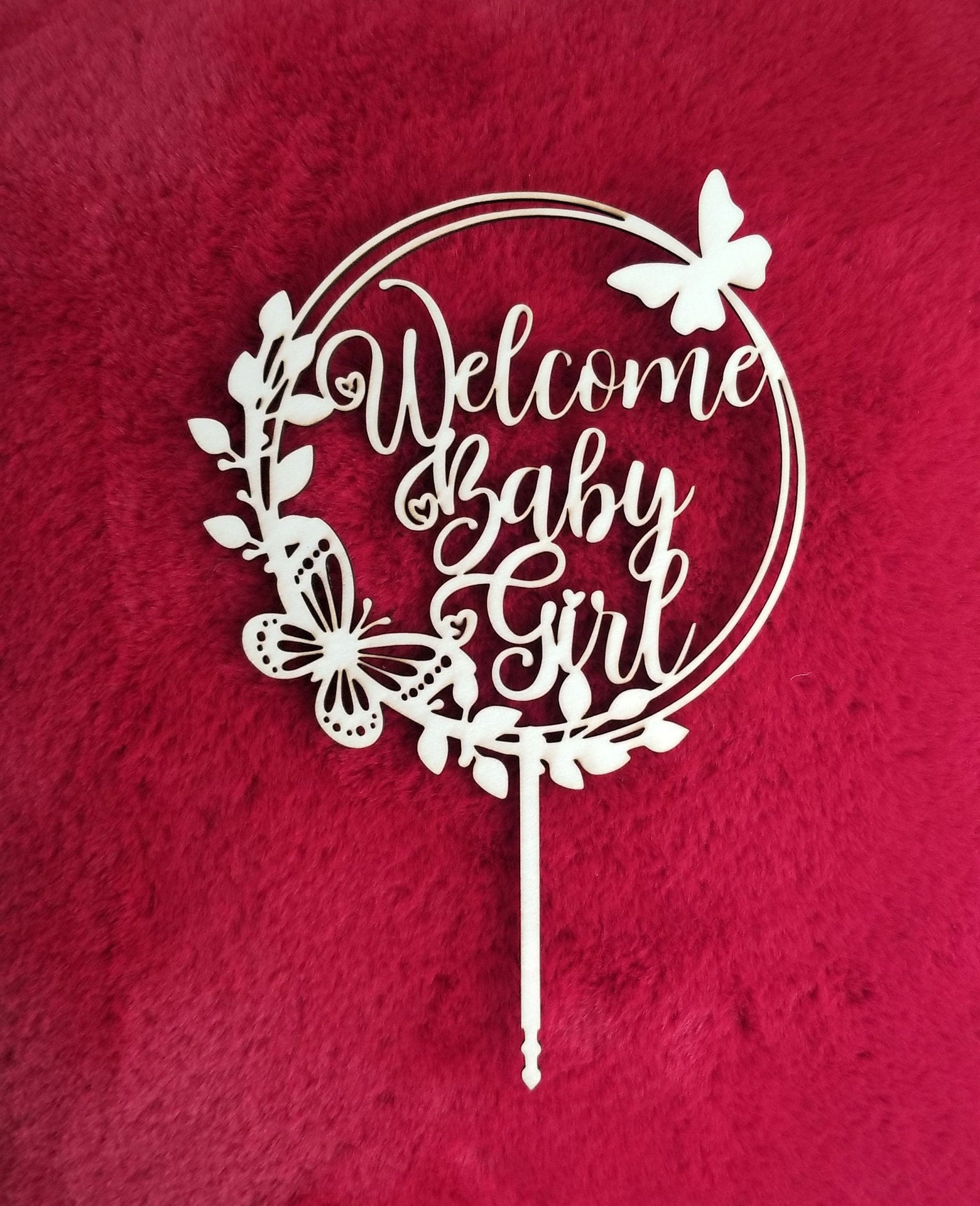 Welcome Baby Cake Topper, Baby Shower Party Decoration, Girl Baby ...
