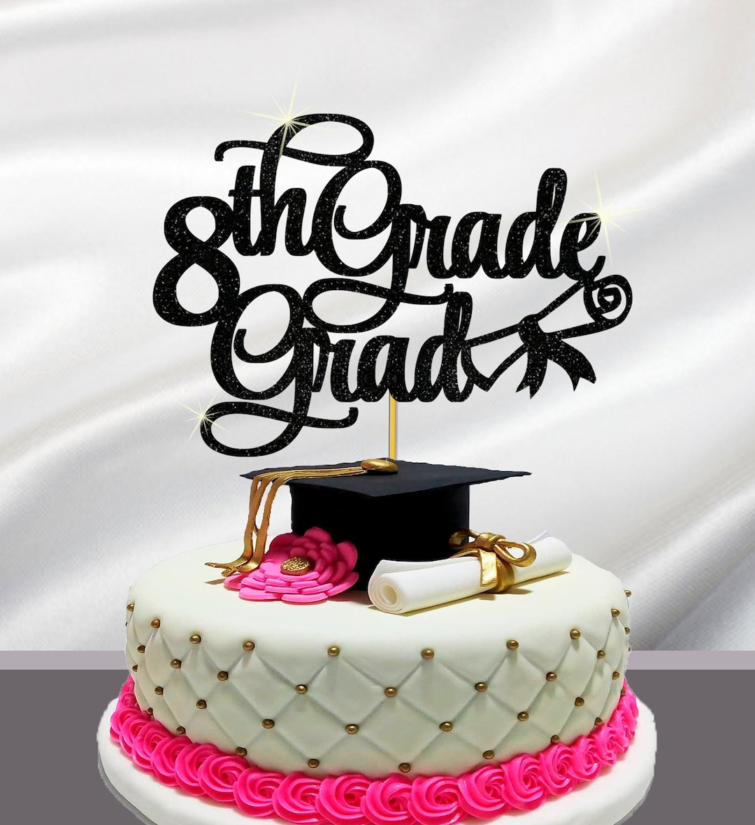 Middle School Grad Party, 8th Grade Grad Cake Topper, Graduation Cake ...