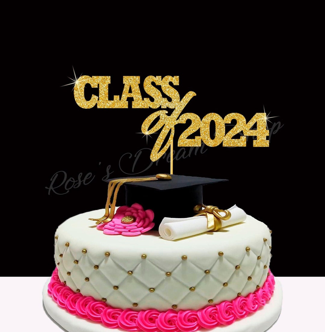 Class of 2024 Cake Topper Graduation Party Decorations 2024, 2024 Grad ...