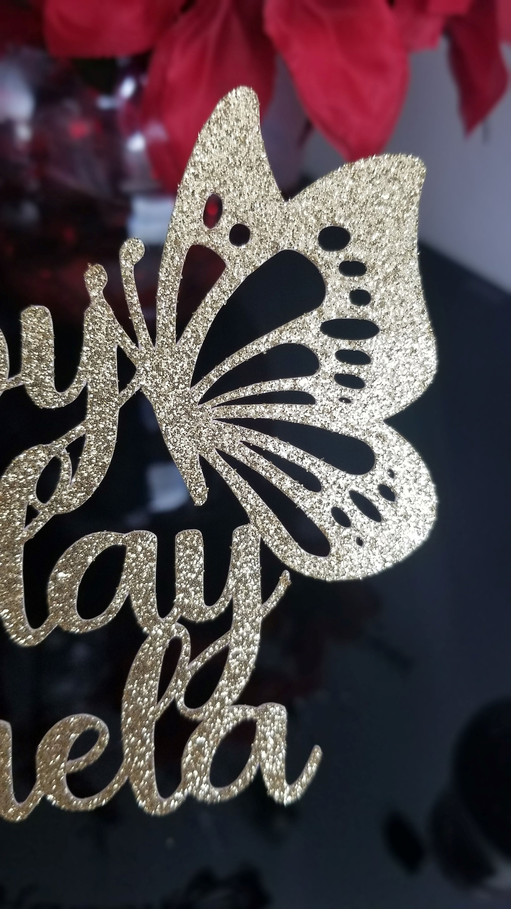 Butterfly Birthday Cake Topper, Custom Happy Birthday Butterfly Cake ...