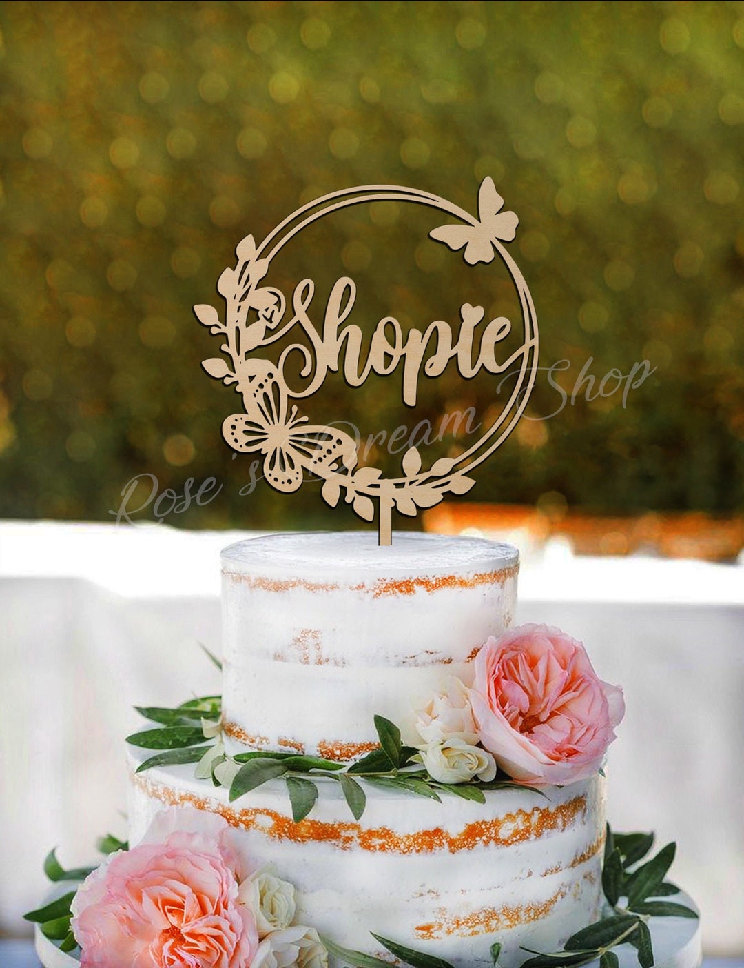 Custom Butterfly Cake Topper, Wooden Cake Topper With Custom Name ...