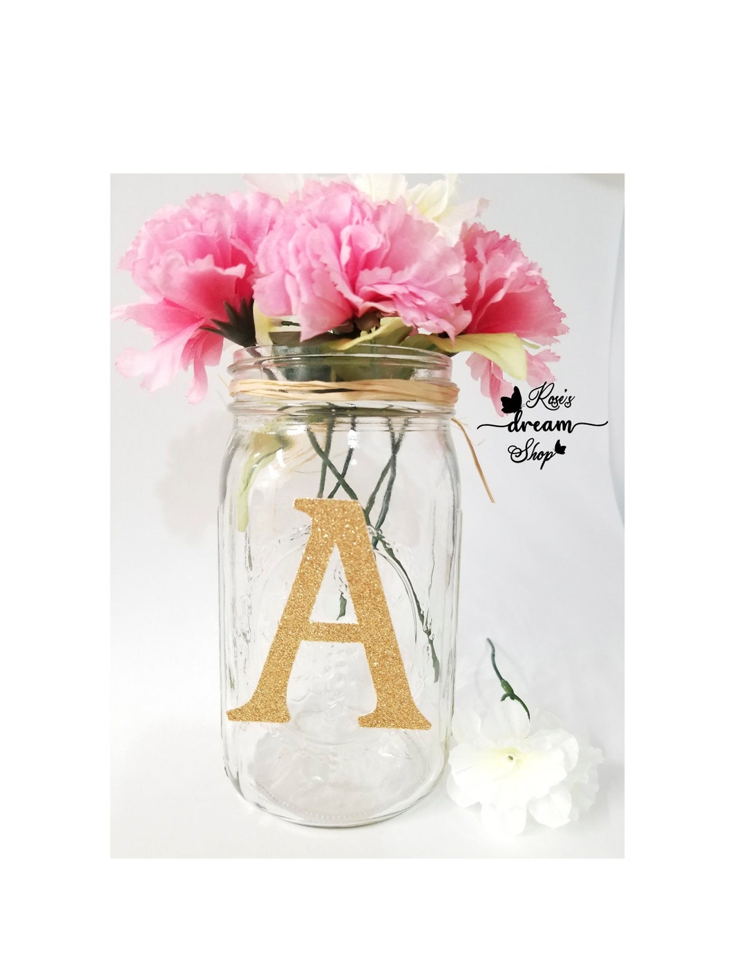 Custom Initial Glitter Tag, Personalized Glitter Initial Name, Glitter ...