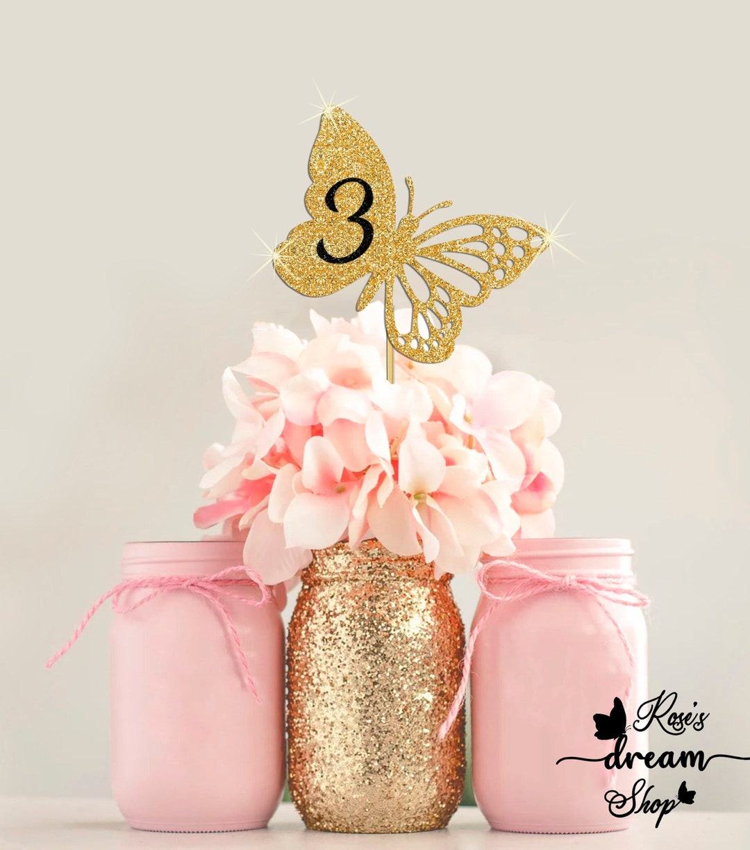 Butterfly Table Number Glitter Centerpiece, Butterfly Centerpiece ...