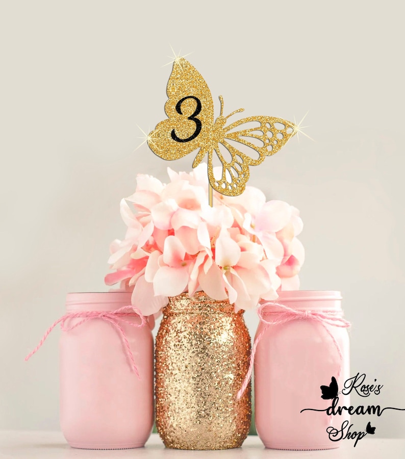 Butterfly Table Number Glitter Centerpiece Butterfly - Etsy