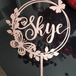 Custom Butterfly Cake Topper, Wooden Cake Topper With Custom Name ...