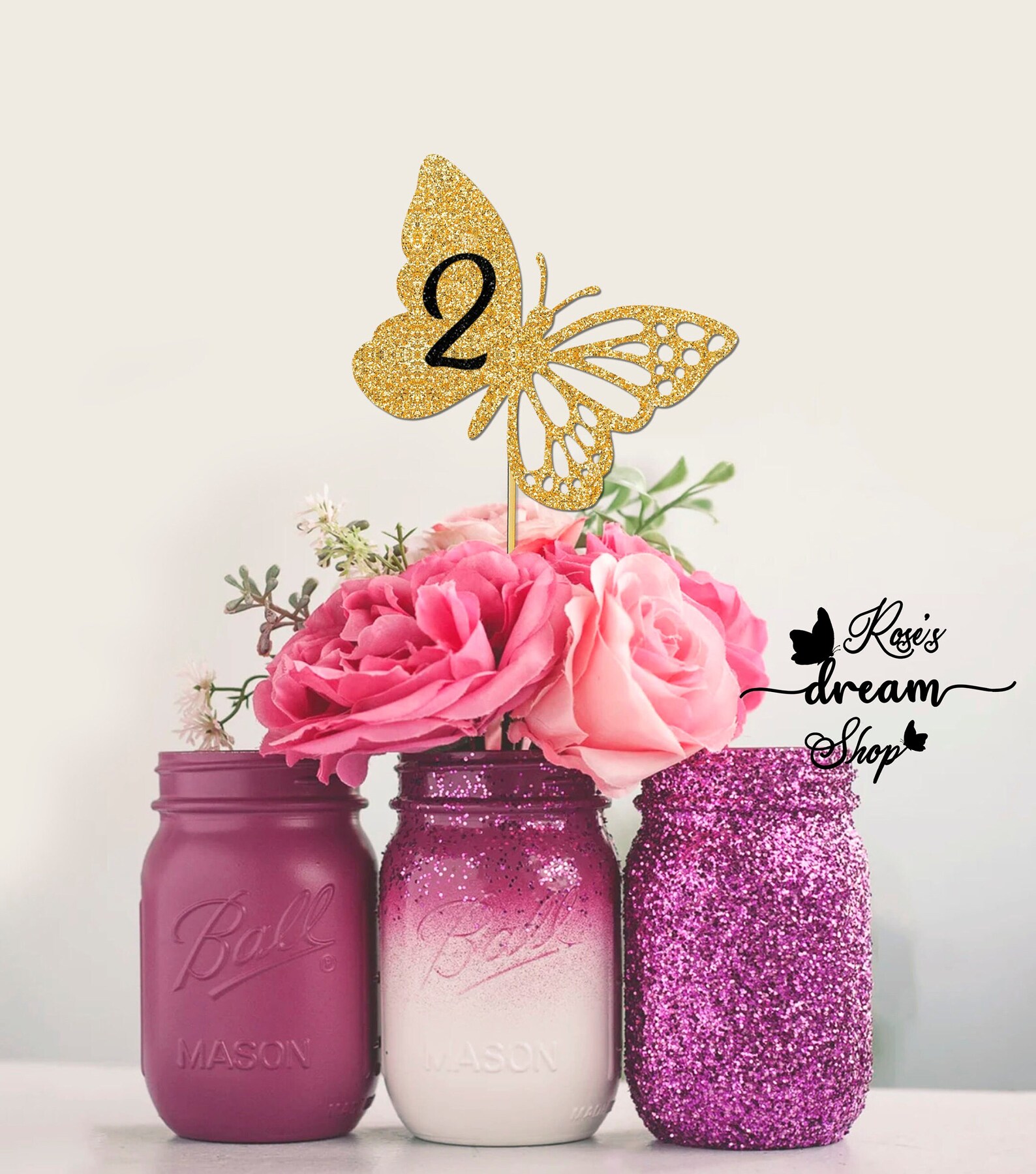 Butterfly Table Number Glitter Centerpiece Butterfly - Etsy