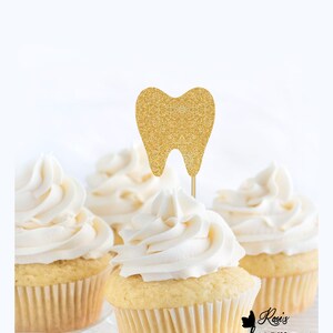 Tooth Cupcake Toppers, Teeth, Dentist Cupcake Toppers, Dentist ...