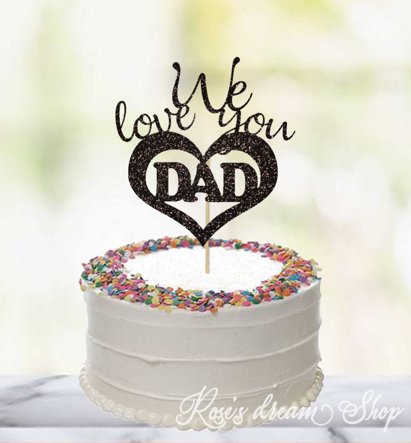 Love You Dad Cake Topper, Father's Day Cake Topper, Happy Father's Day ...