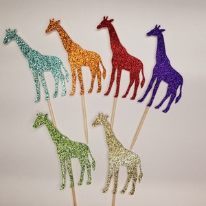 Giraffe Cupcake Toppers, Giraffe Birthday Party, Giraffe Food Picks, Safari Cupcake Toppers ...