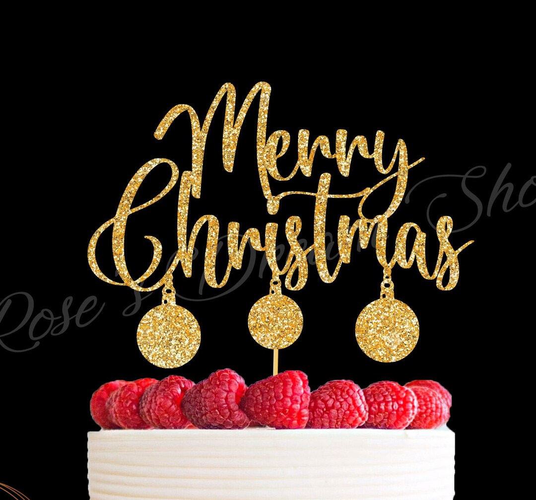Merry Christmas Cake Topper, Christmas Cake Topper, Christmas Decor ...