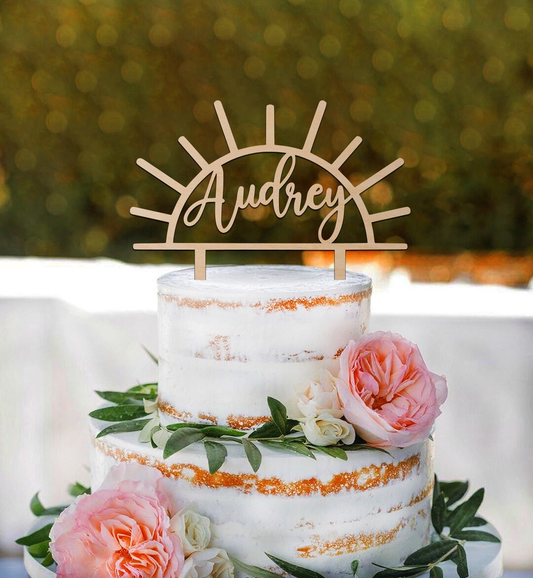 Custom Name Cake Topper Sunshine Cake Topper Baby Shower Themes Neutral ...