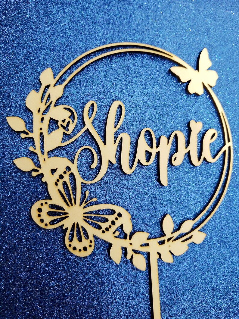 Custom Butterfly Cake Topper Wooden Cake Topper With Custom - Etsy