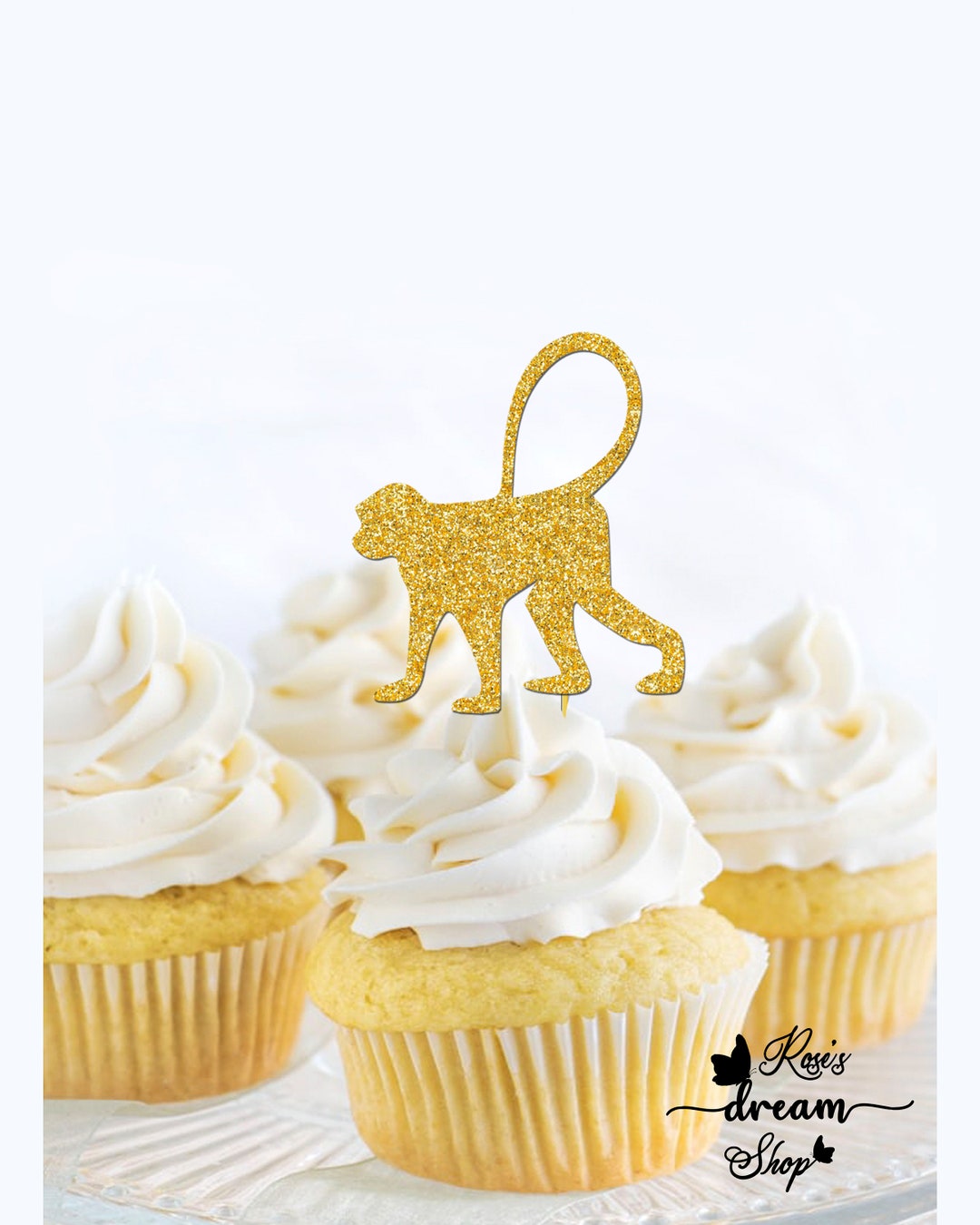 Monkey Cupcake Toppers, Little Monkey Baby Shower Party Decor, Monkey ...